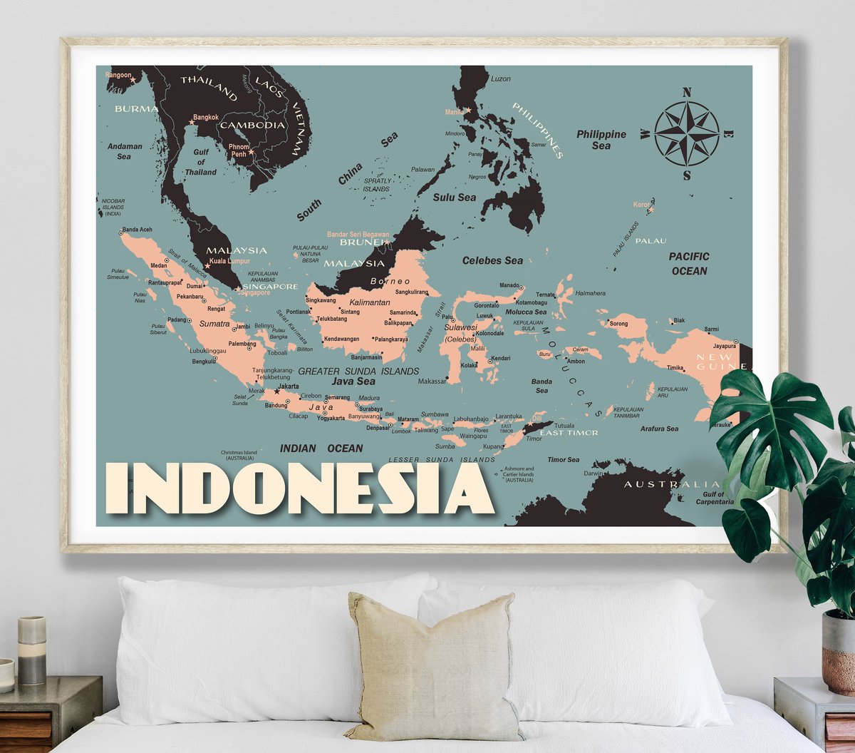 Vintage Map Posters - Hong Kong, Malaysia, Vietnam, Myanmar, Laos ...