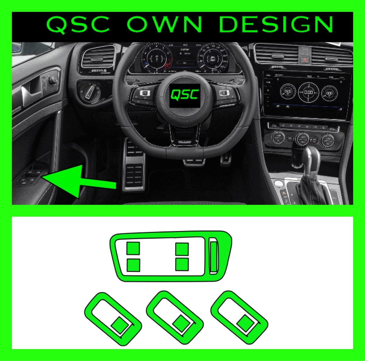 X4 Vw Golf Mk7/7.5 Window switch surround overlay stickers | QsCustom