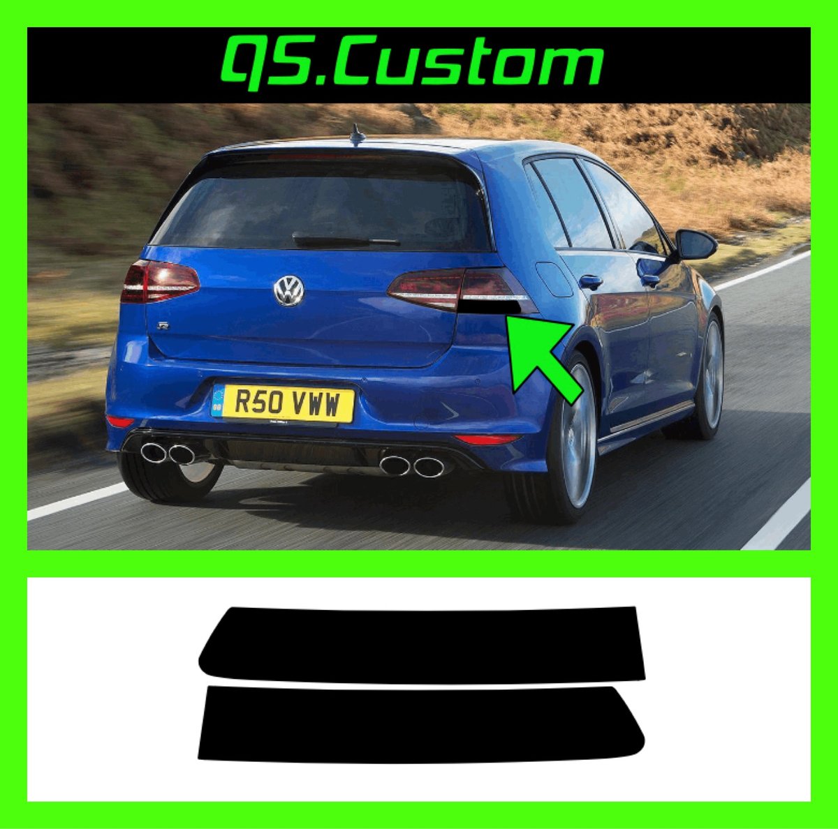 X2 Vw Golf mk7 led rear light centre overlay blackout sticker | QsCustom