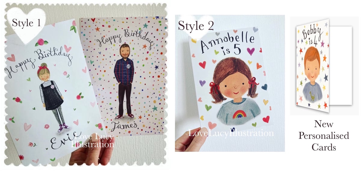 Love Lucy Illustration — Personalised Keepsake Card