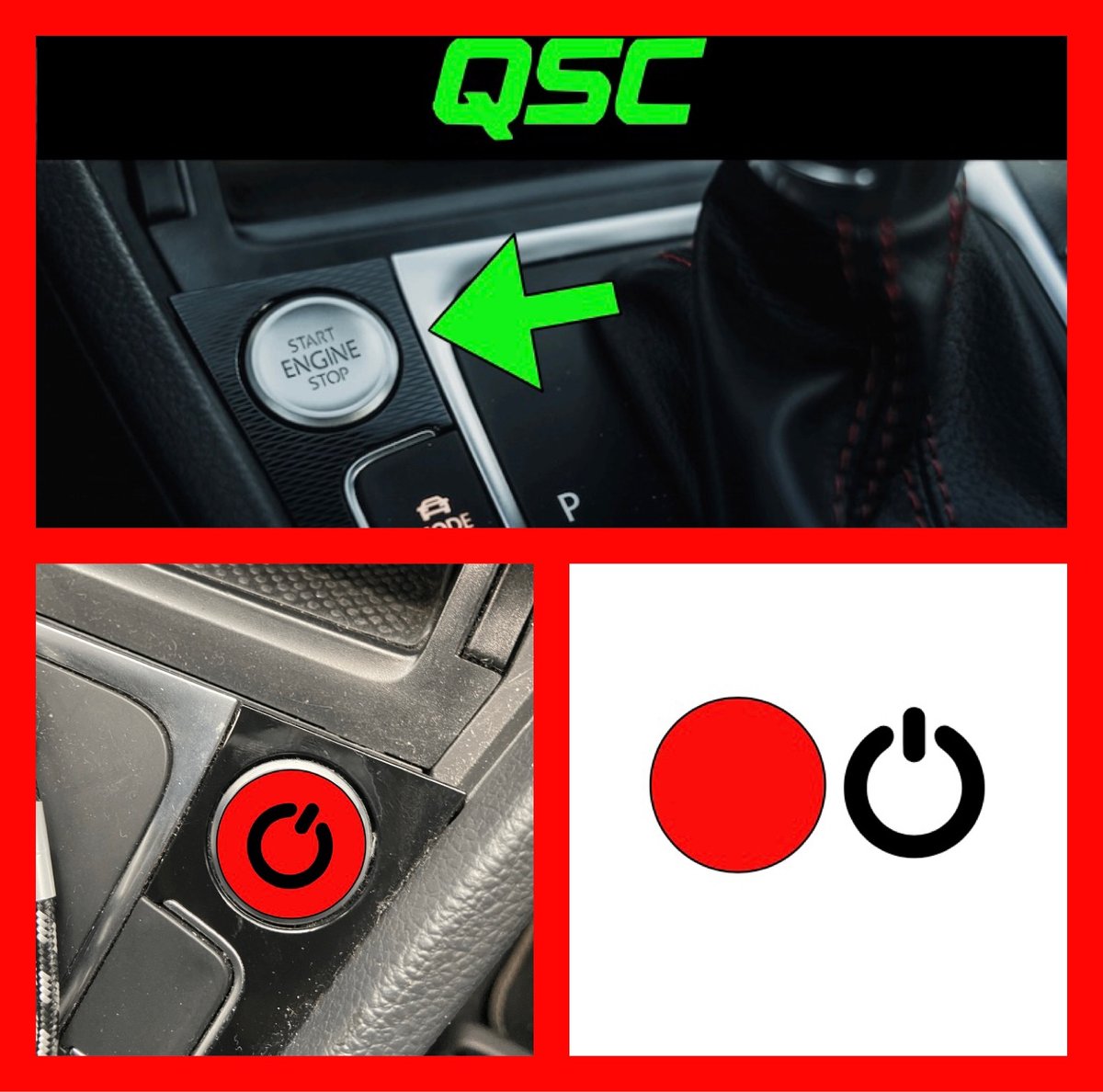 X1 VAG group Engine start button overlay sticker decal | QsCustom