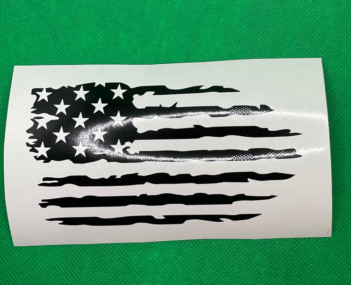 Distressed Flag - Solid Flag 5.5"x 3" | Blacked Out Designs