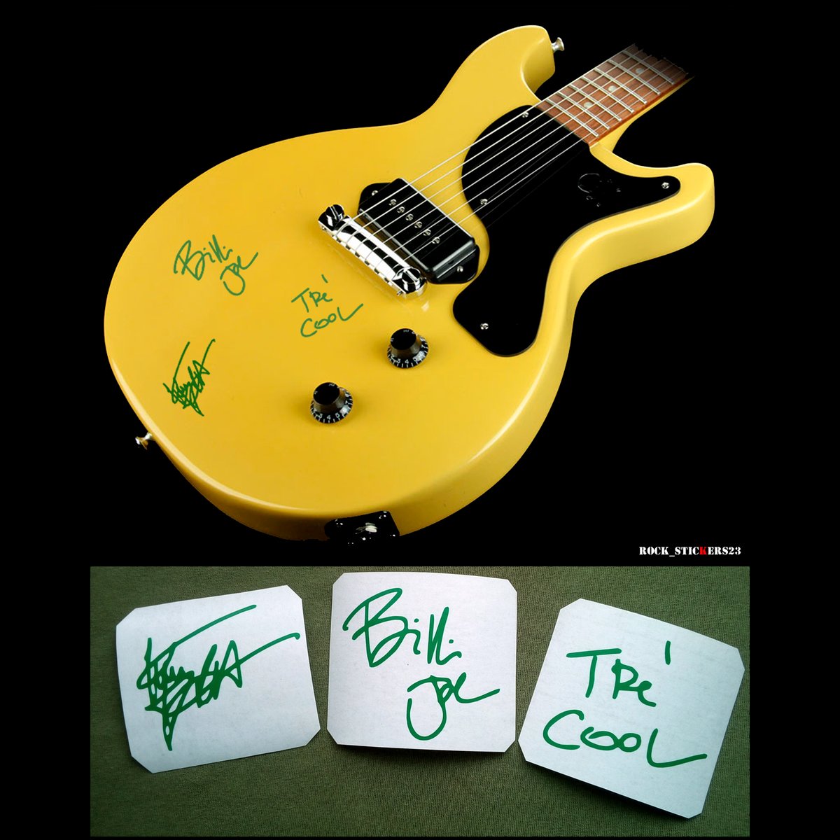 Green Day stickers vinyl autograph Billie Joe, Mike Dirnt,Tre Cool ...