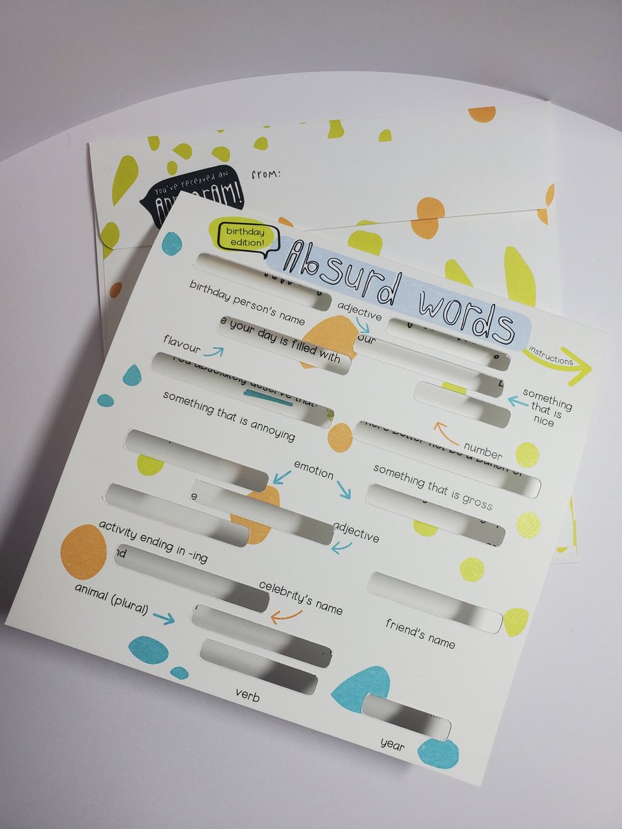 Absurd Words Birthday Card! | annagram studios