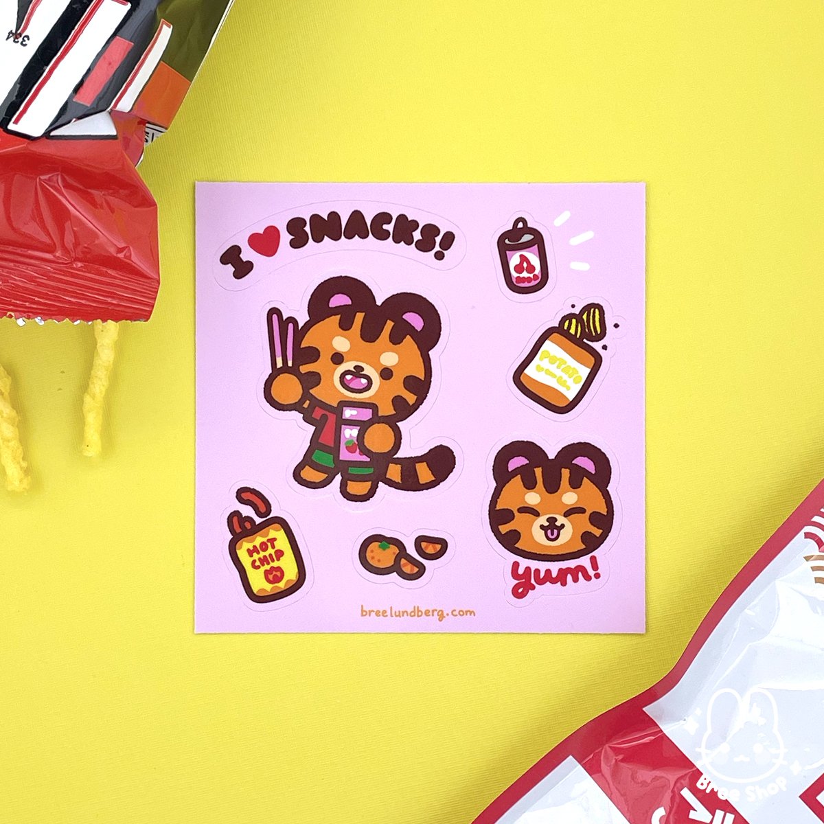 I Heart Snacks Sticker Sheet | Bree Shop