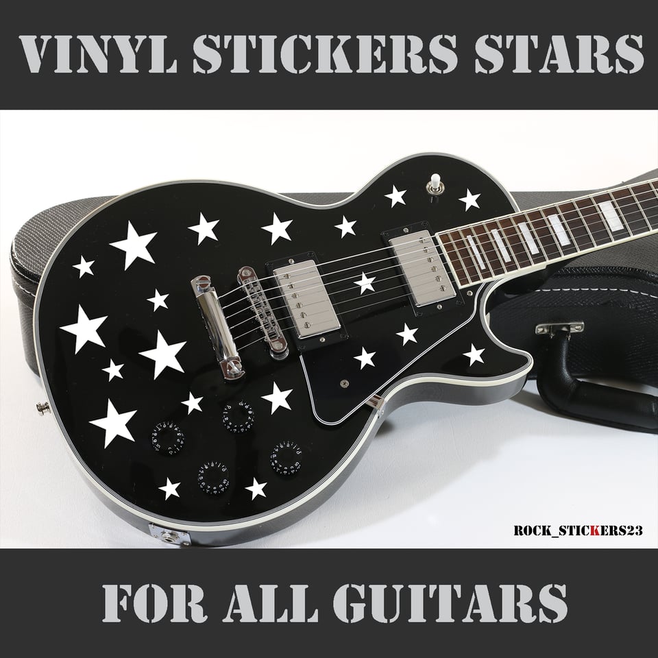 Chain and lock vinyl stickers for guitars, electric guitars, bass ...