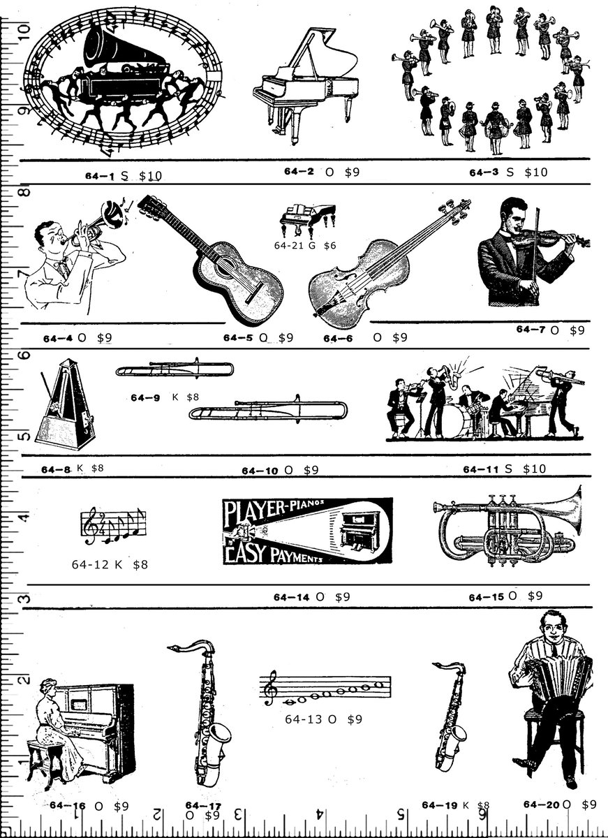 Musical Instrument Rubber Stamps P64 | Casey Rubber Stamps