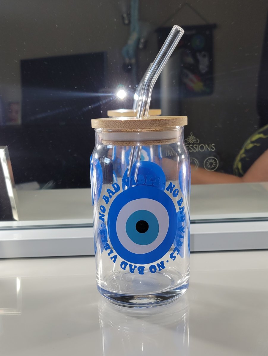 Evil Eye Beer Can Glass | thatpeachystudio
