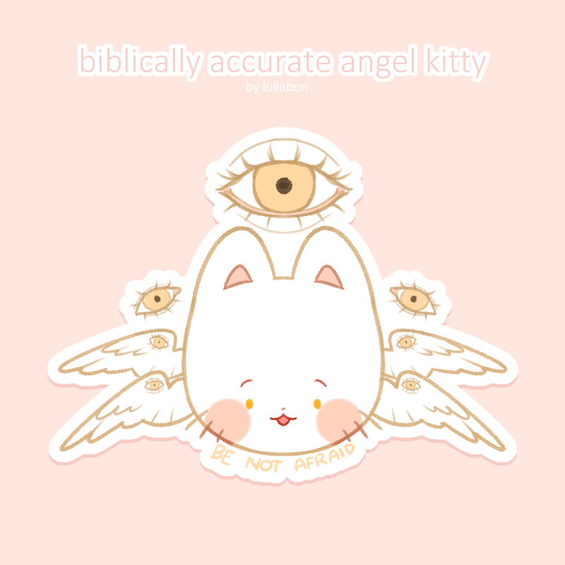 biblically accurate angel kitty sticker | lullabon
