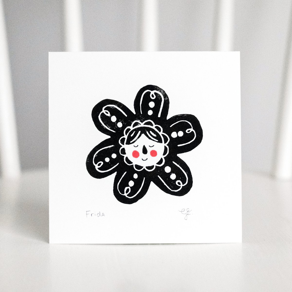 Frida (Flower Lady), Original Lino Art | Gemma Evans