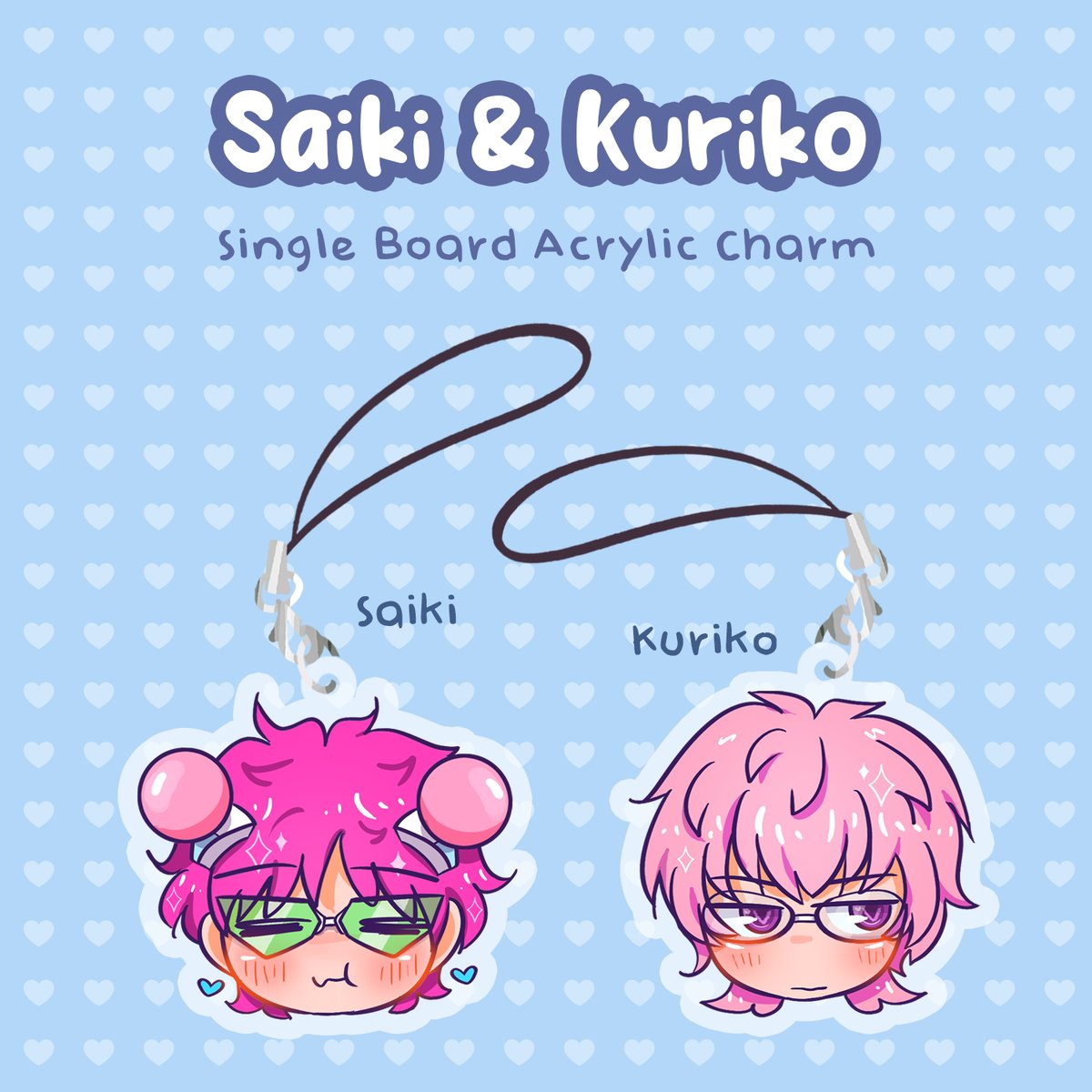 Saiki & Kuriko - Acrylic Charm | chaotixcanvas