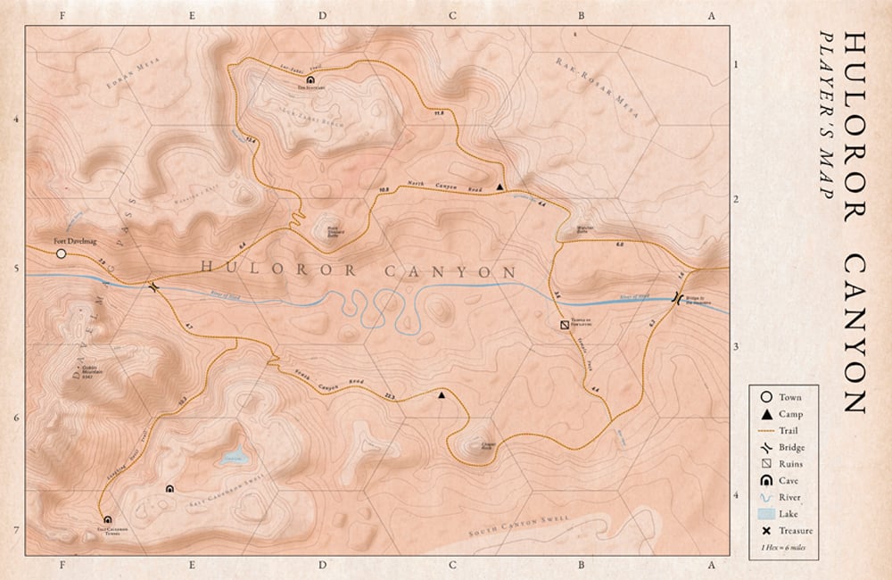 Canyon Map - Through the Valley of the Manticore | Gelatinous Cubism Press