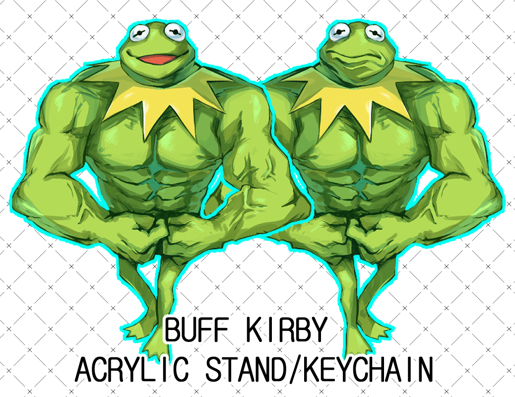 Buff Kermit Standee Charm | 4-5 inch Holo | mirshroom