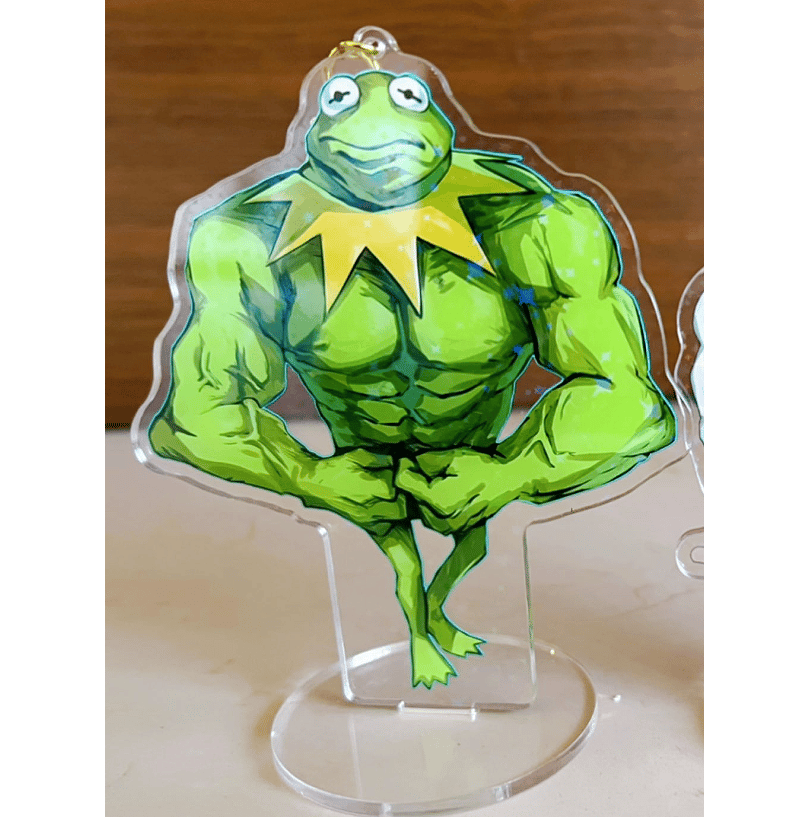 Buff Kermit Standee Charm | 4-5 inch Holo | mirshroom