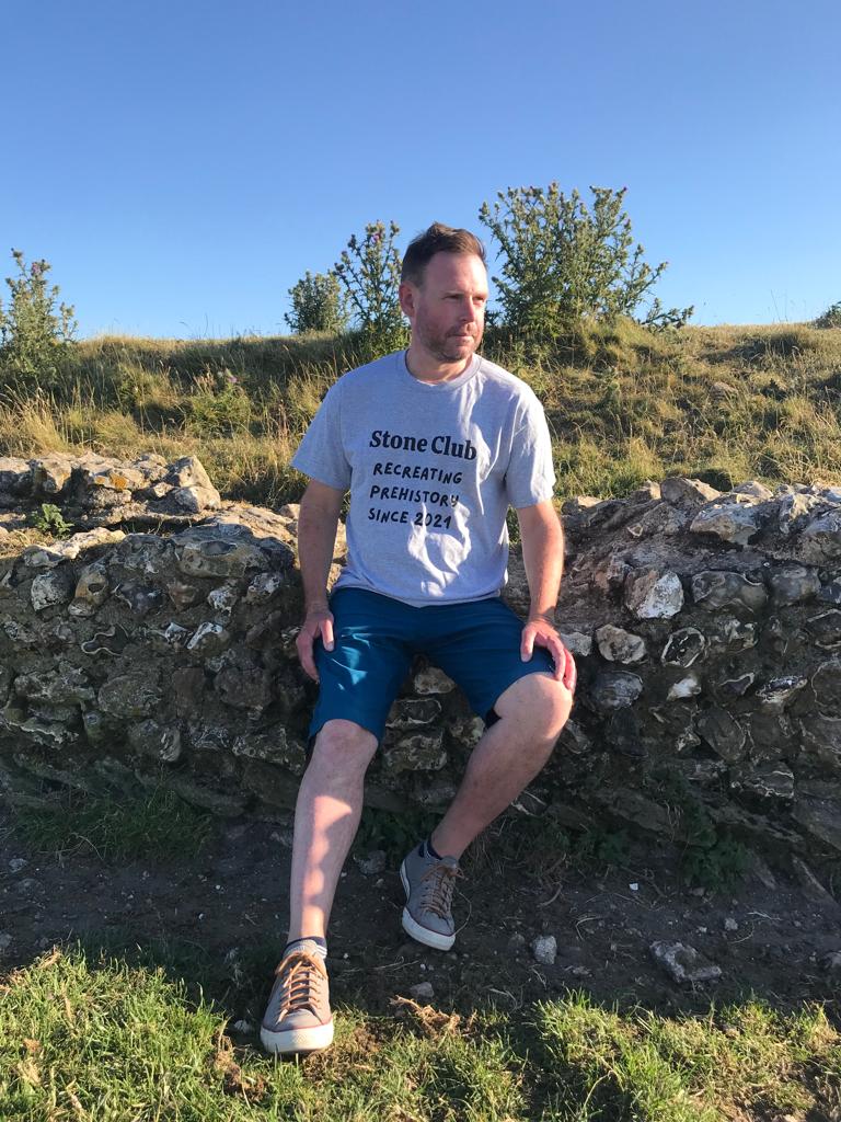 Stone Club Recreating Prehistory Stone Grey T-Shirt | Stoneclub