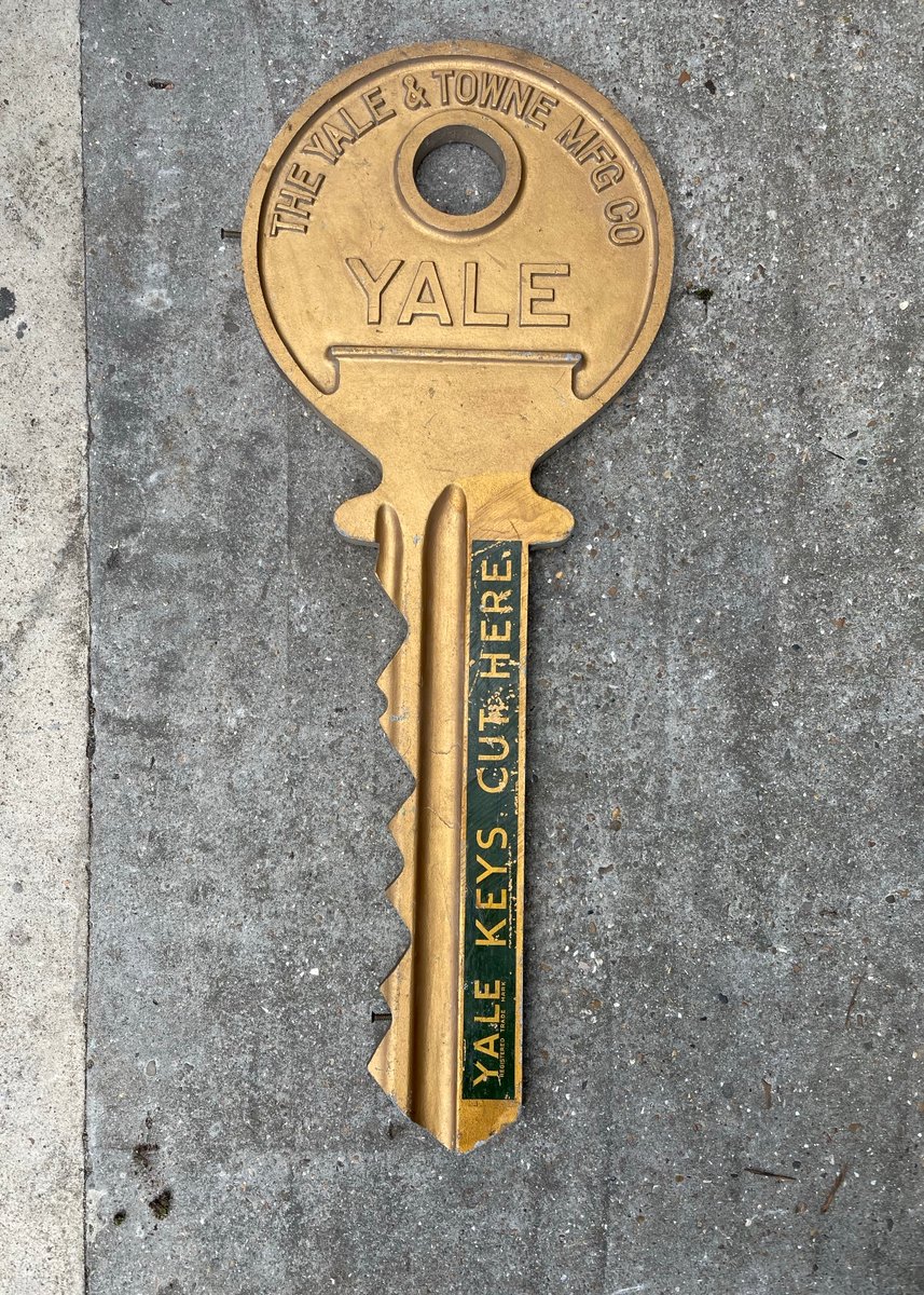 Bena | Vintage Giant Yale Key Cutting locksmith trade shop Sign RARE 1950's