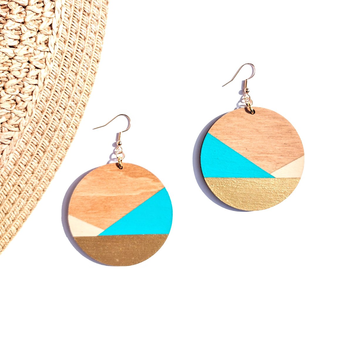 Halo Colorblock Wood Earrings | Spoon & Theory Handmade