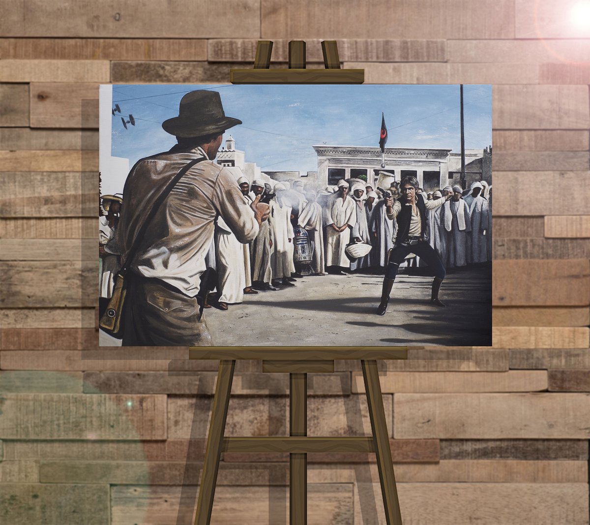 Ross Baines Art — WHO SHOT FIRST - ORIGINAL ACRYLIC PAINTING 3x2FT