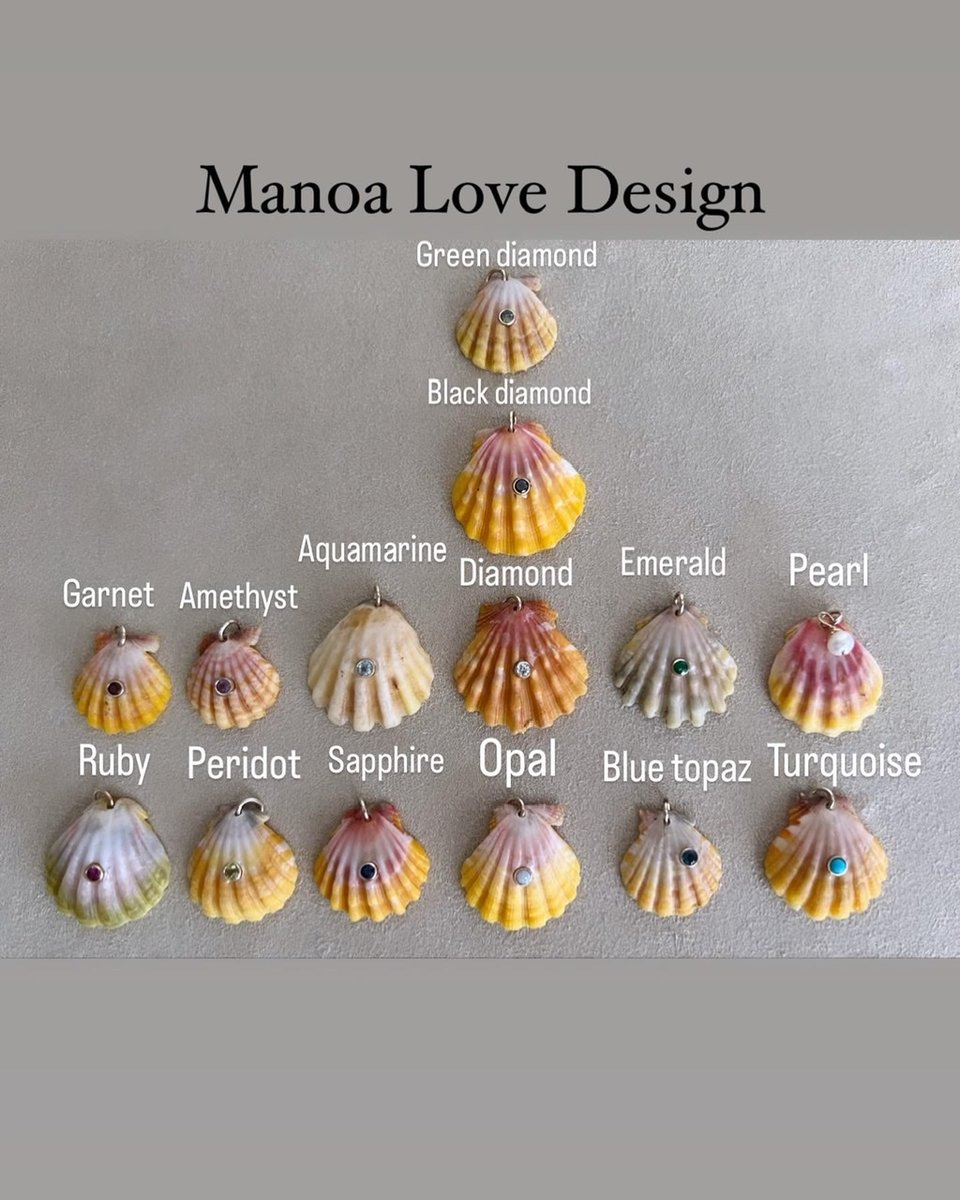 14k sunrise shell with gemstone | Manoa Love Design