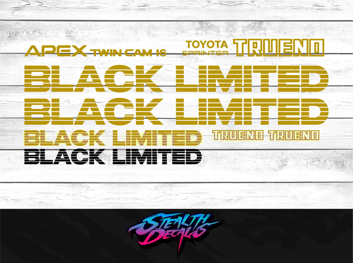 AE86 Trueno BLACK LIMITED Full decal kit | Stealth Decals