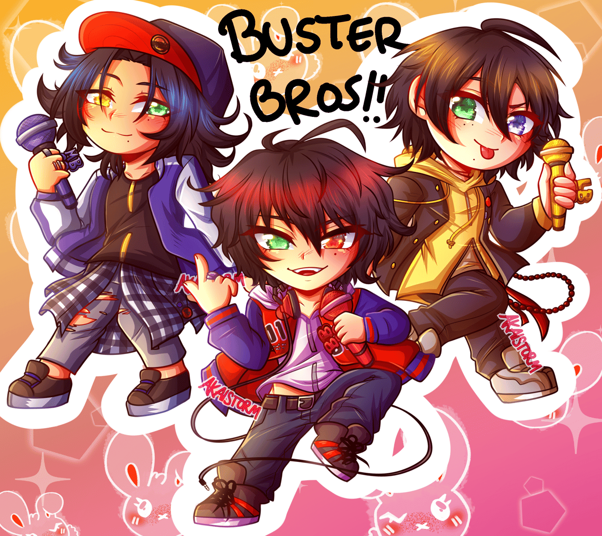 HypMic Buster Bros 3inch Charms | Akaistorm