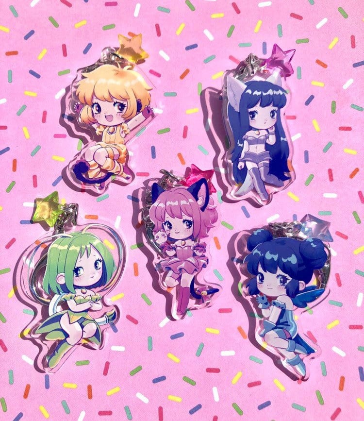 Tokyo Mew Mew Team 3" Acrylic Double Sided Charm Keychain ...
