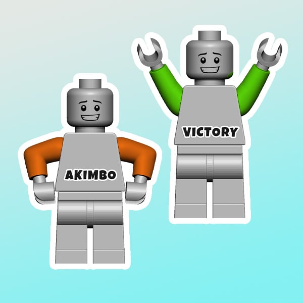 VICTORY Pose Crazy Arms - NEW! | Crazy Bricks