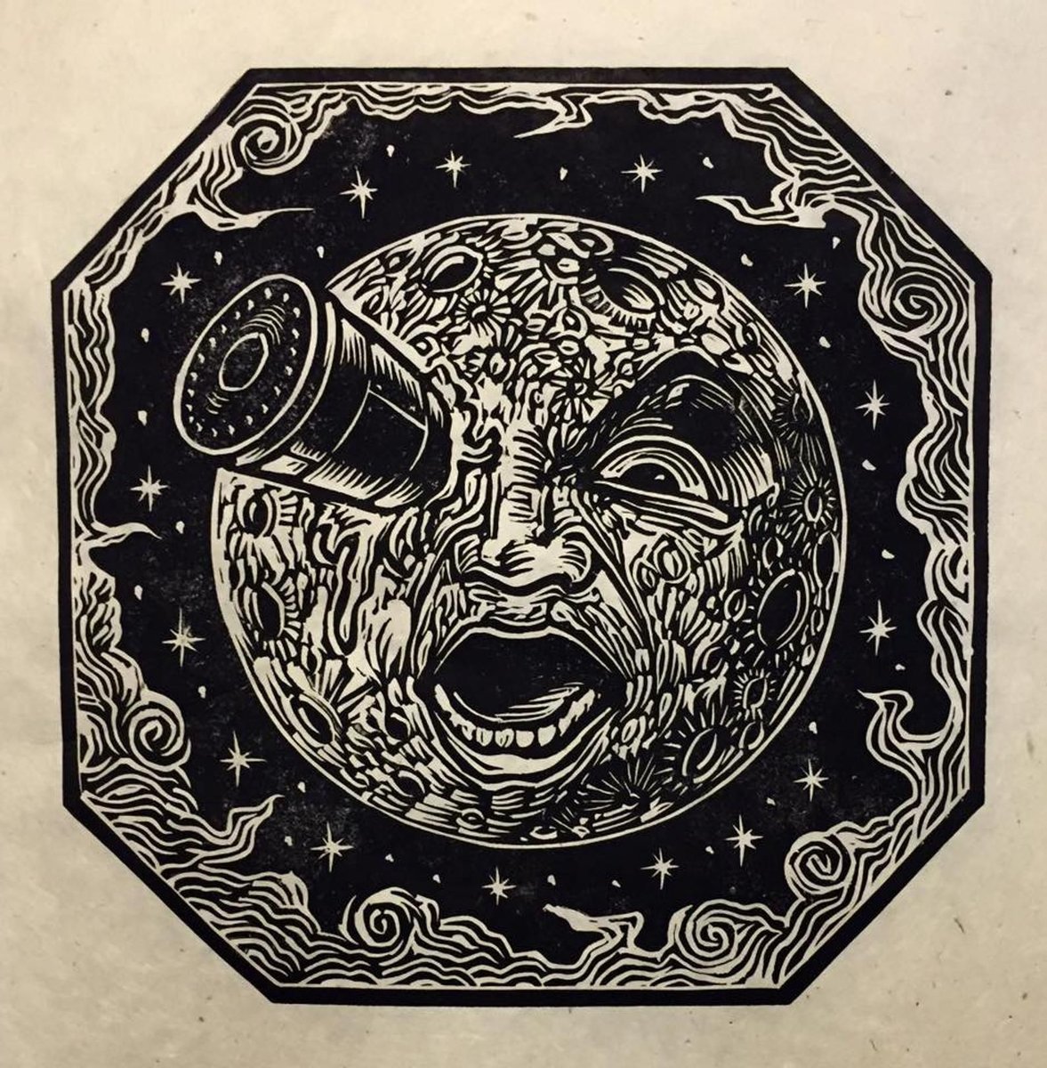Trip To The Moon Block Print | Brian Reedy