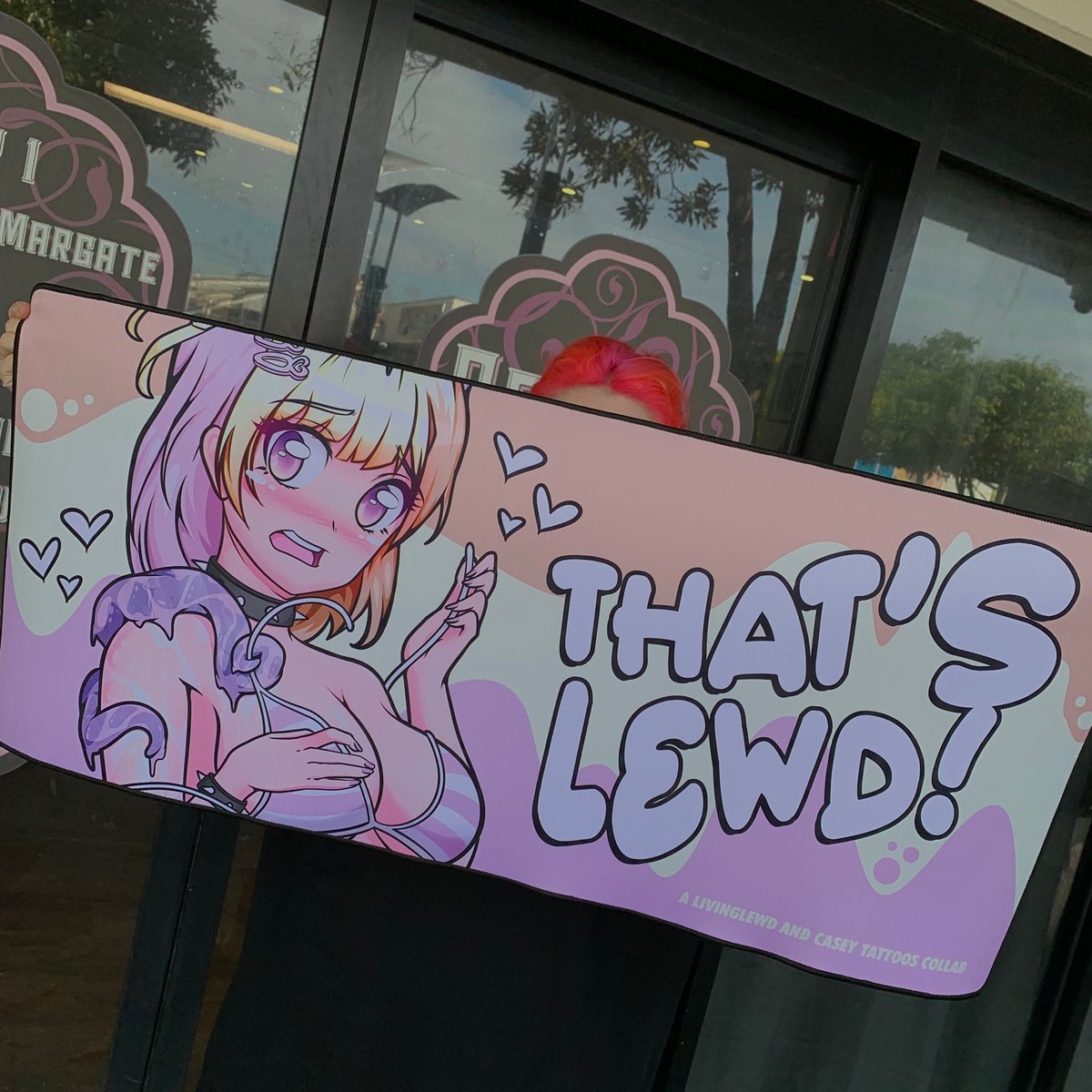 Living lewd x Casey tattoos over size mousepad | Caseycartoons