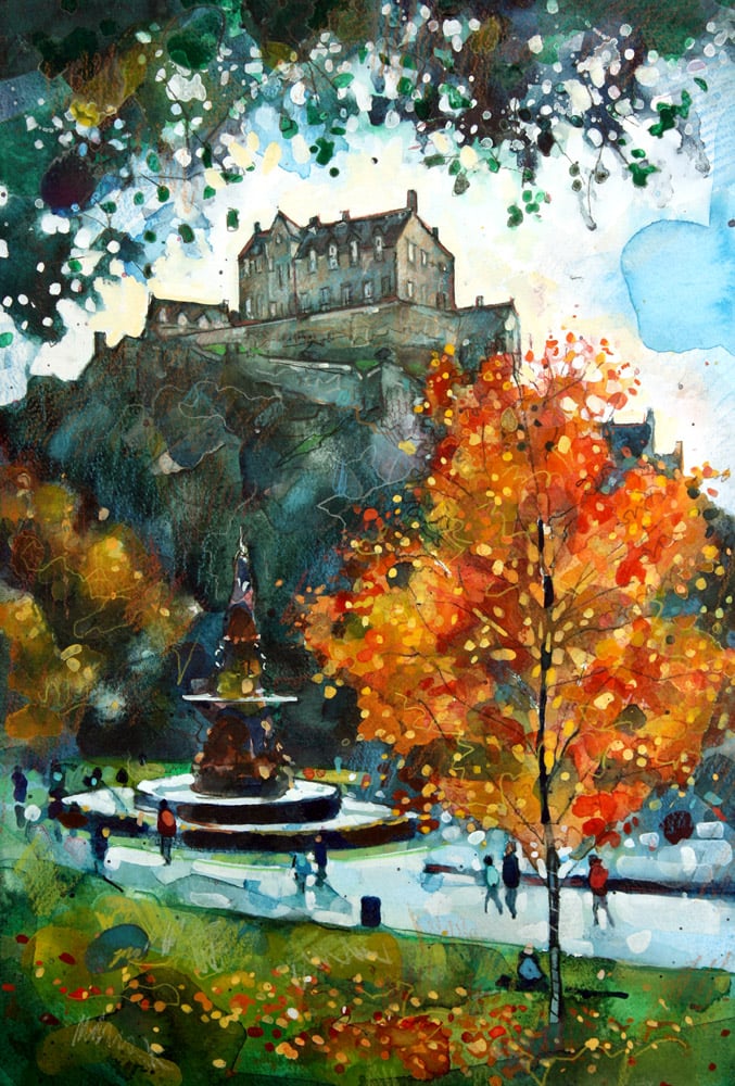 Autumn View Edinburgh Castle | Bryan Evans Artist