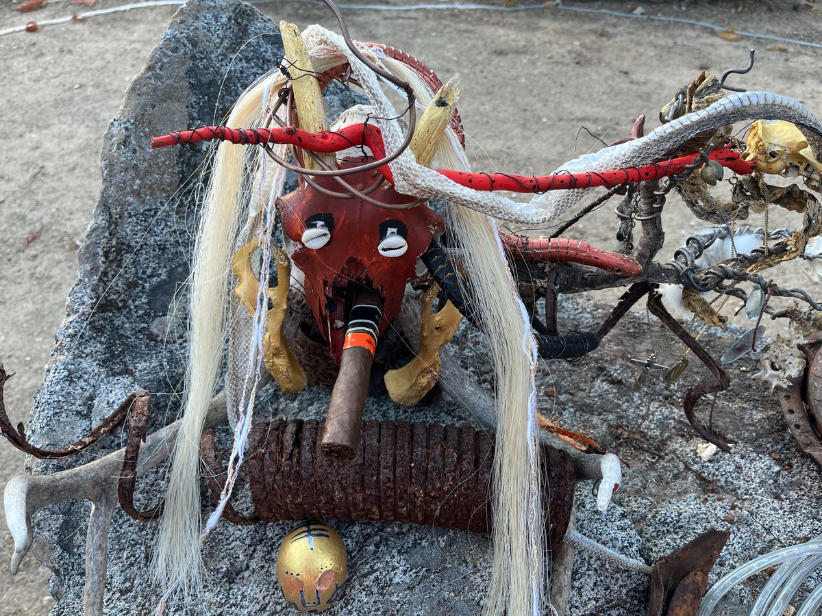 Goat God and The Bone Tree | Bonewoman Outsider Art by Reda Rackley