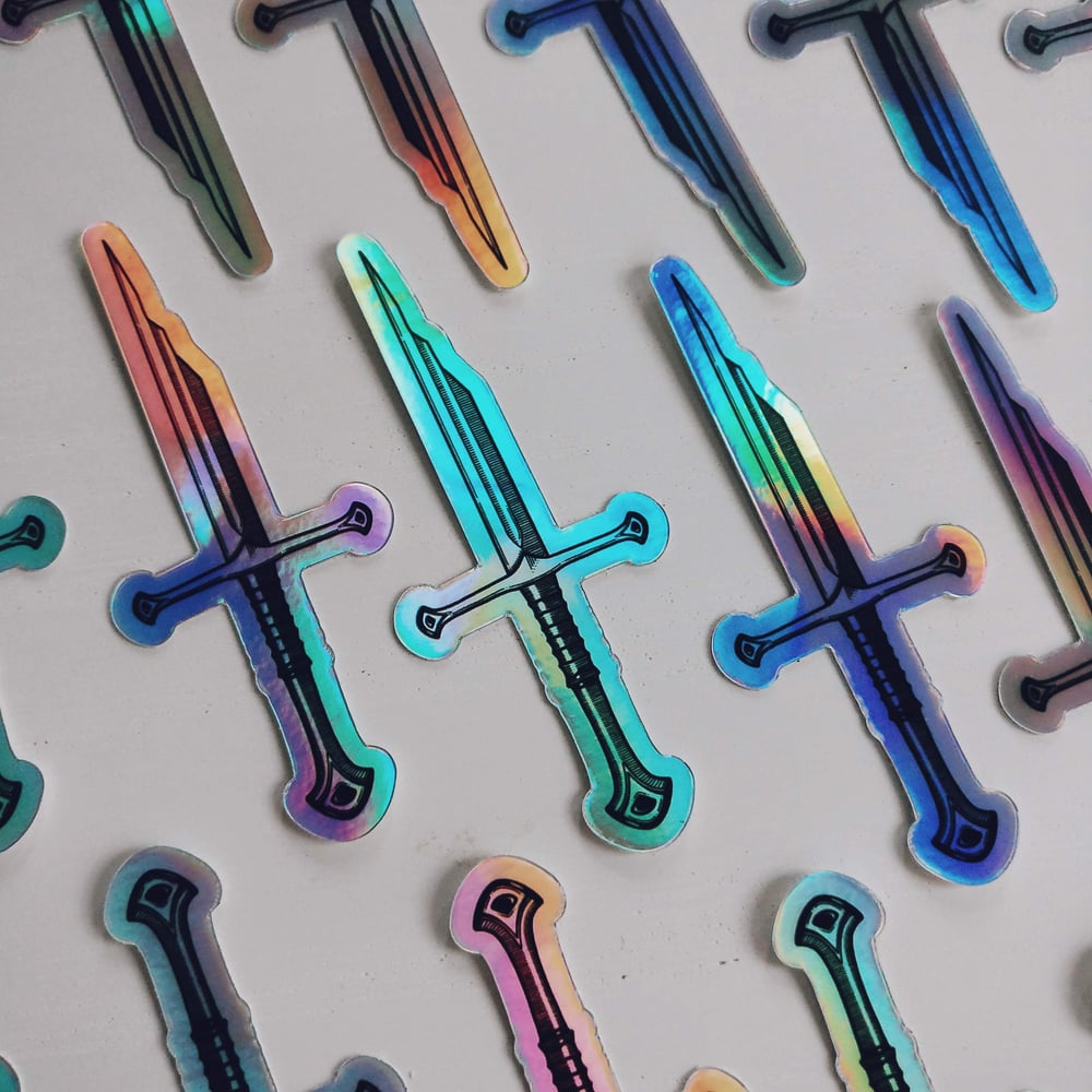 Holographic Sticker Sword | kimbeckerdesign