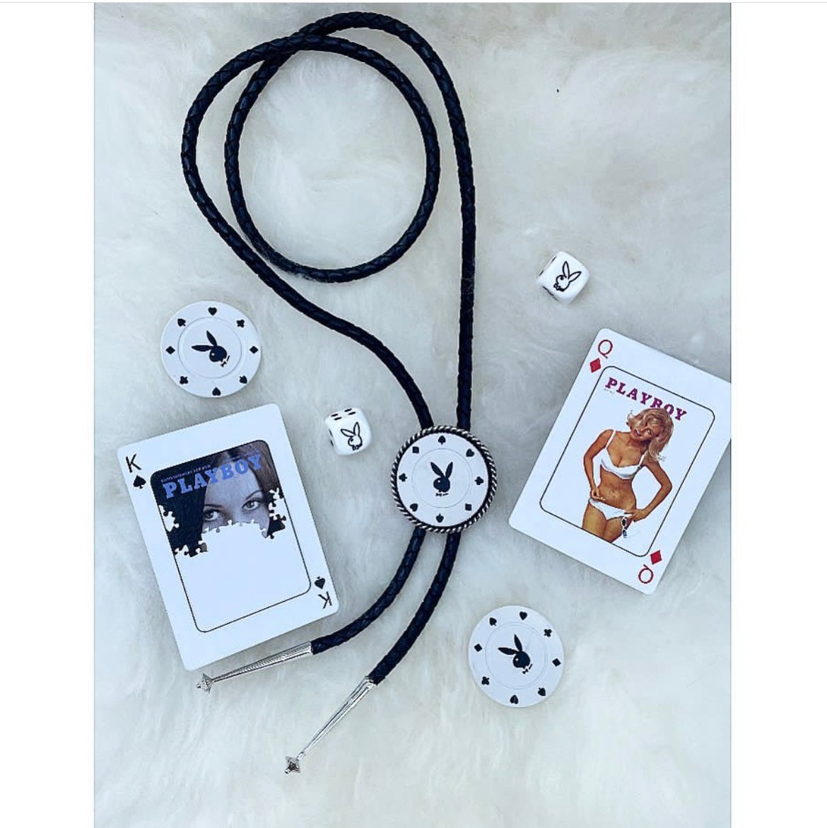 Playboy poker chip Bolo tie | Perilin Jewelry
