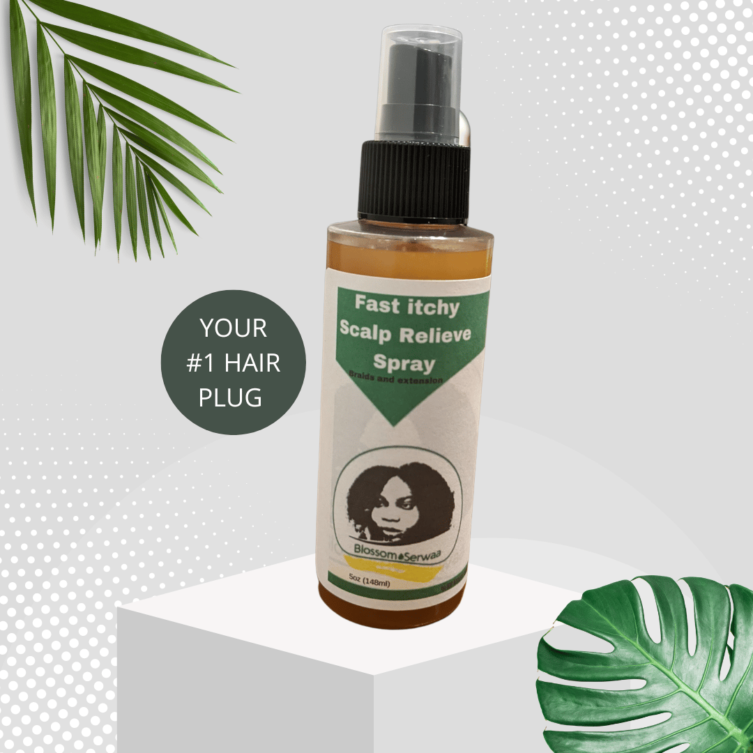 Fast itchy Scalp Relieve Spray for braids and extensions | Blossom Serwaa