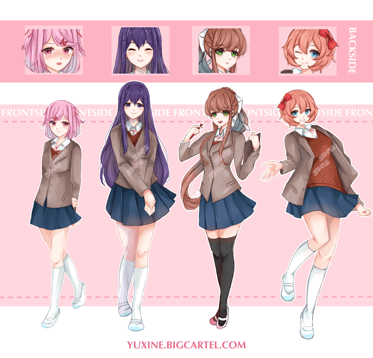 [PRE-ORDER] Doki Doki! Literature Club Standees | Art by Yuxine | •ᴗ• )