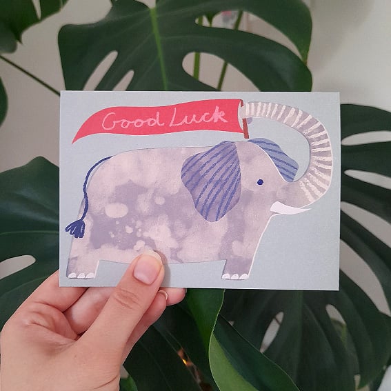 Good Luck Elephant Card | Charlotte Bowie Illustration