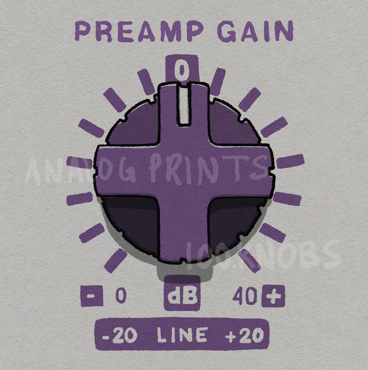 #100knobs 041/100 737 Preamp Gain Control POSTER | Analog Prints