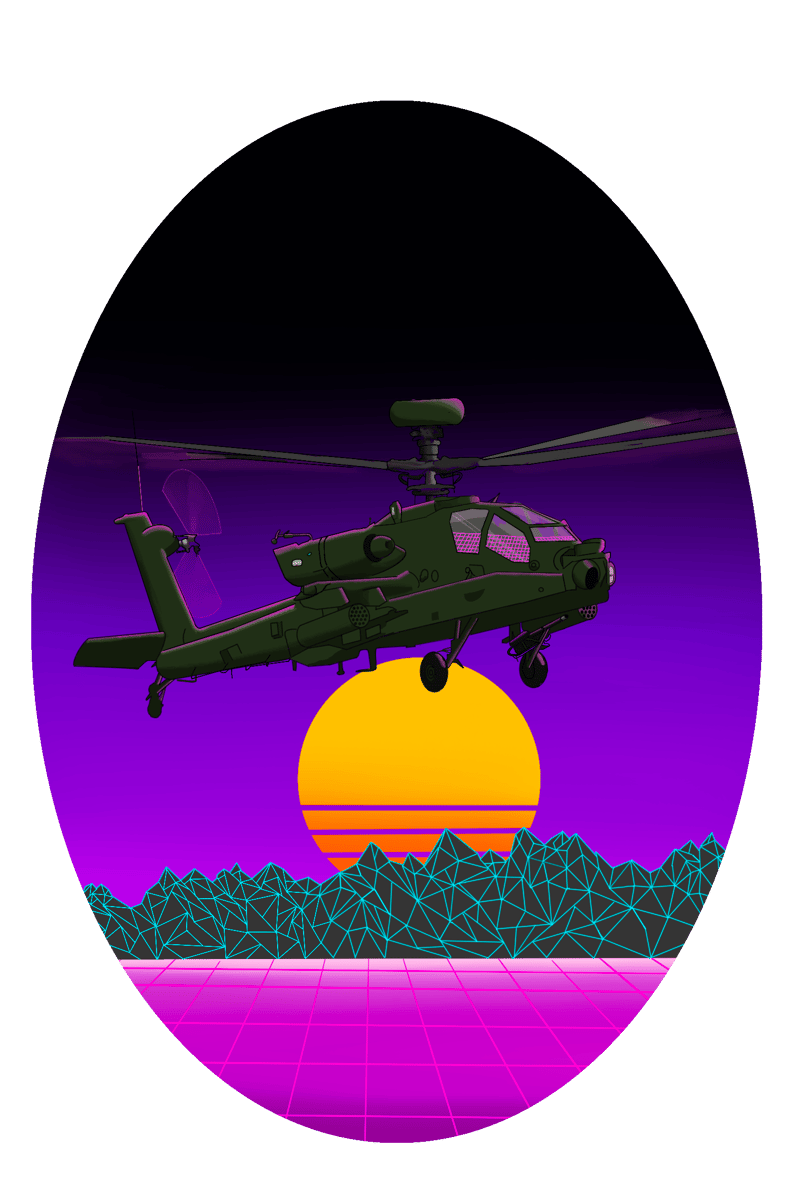 AH-64 Over Sun | Terrain Flight