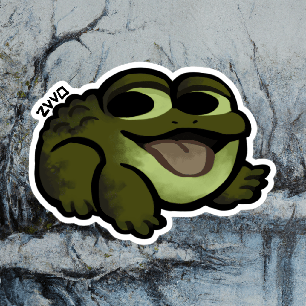 Silly Snow Frog Vinyl Stickers | ZVVO Art