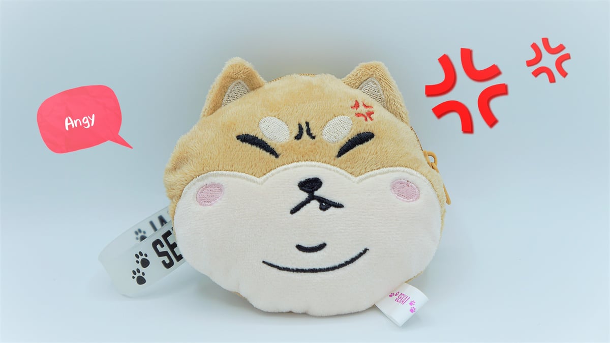 Angry Shiba Inu Coin Pouch Keychain | Sekai art