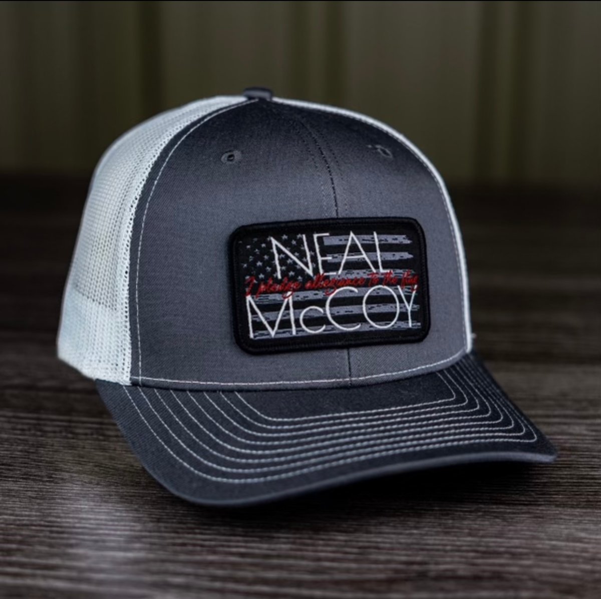 Neal McCoy — Heather and White Neal McCoy Flag Hat