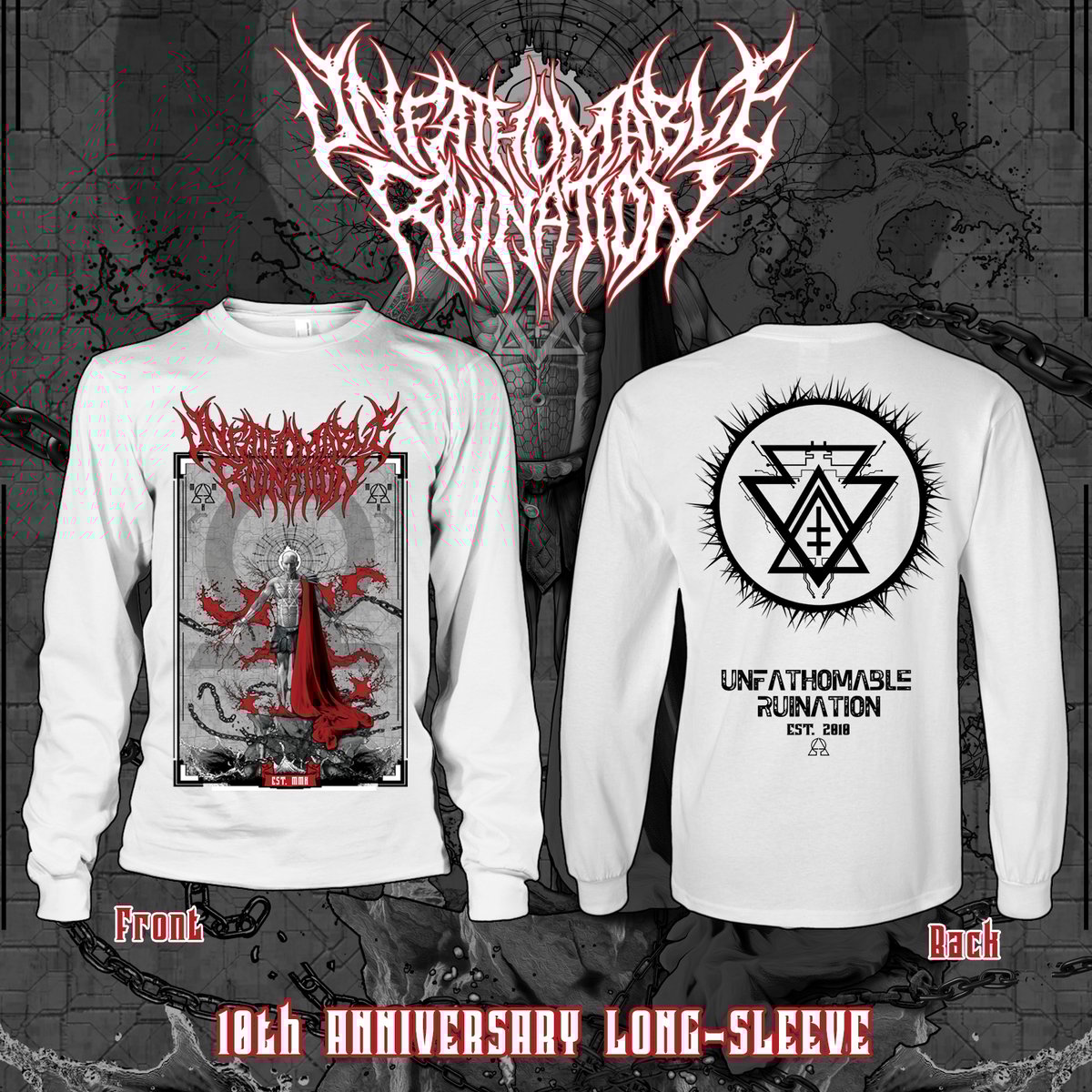 10th Anniversary Long Sleeve, White | Unfathomable Ruination Official Store
