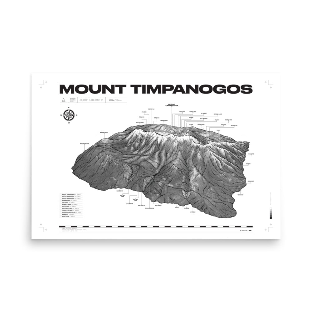 TIMPANOGOS MAP- WEST FACE | Andy Earl Creative