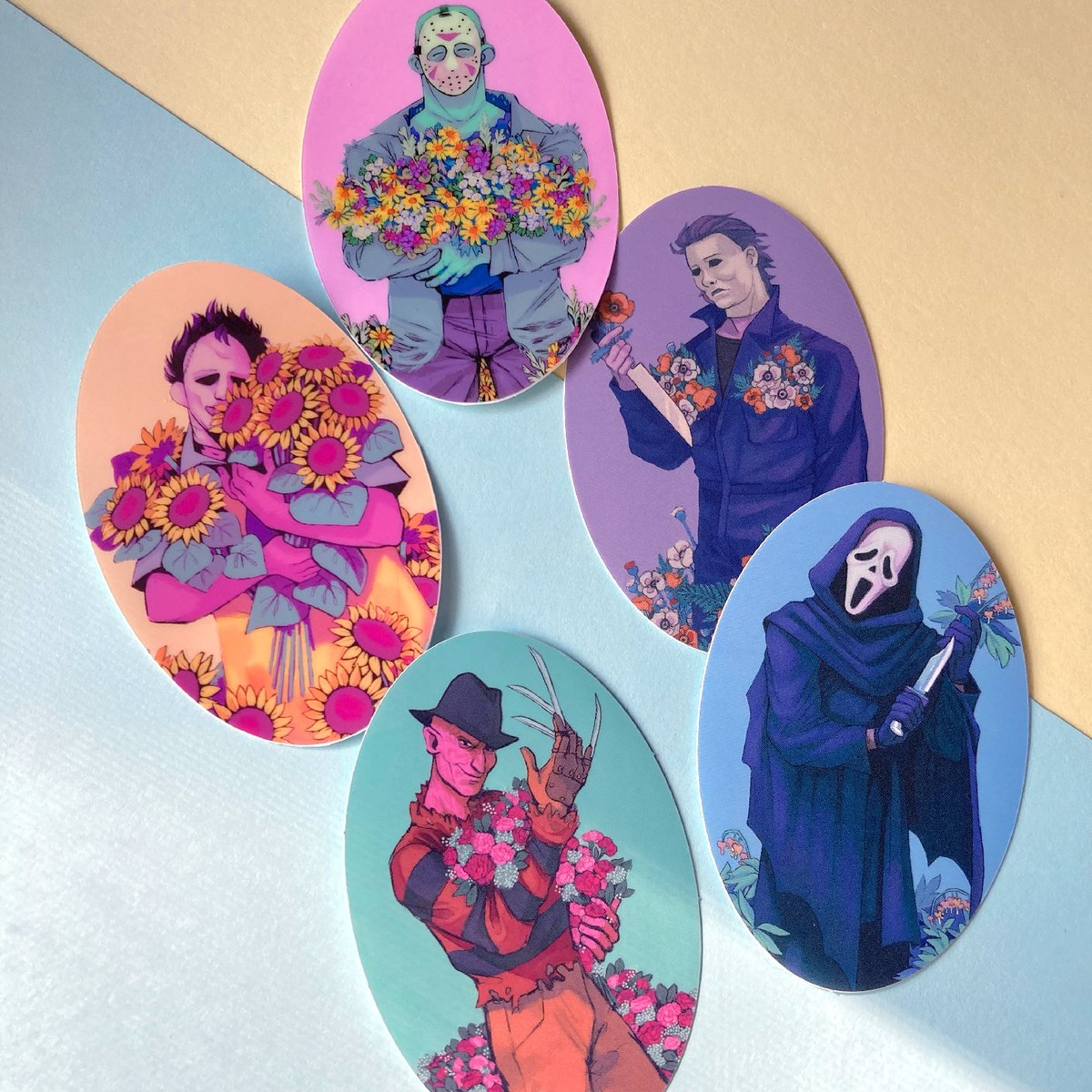 Semi-Clear Flower Slasher Stickers | Bear Bone Shop