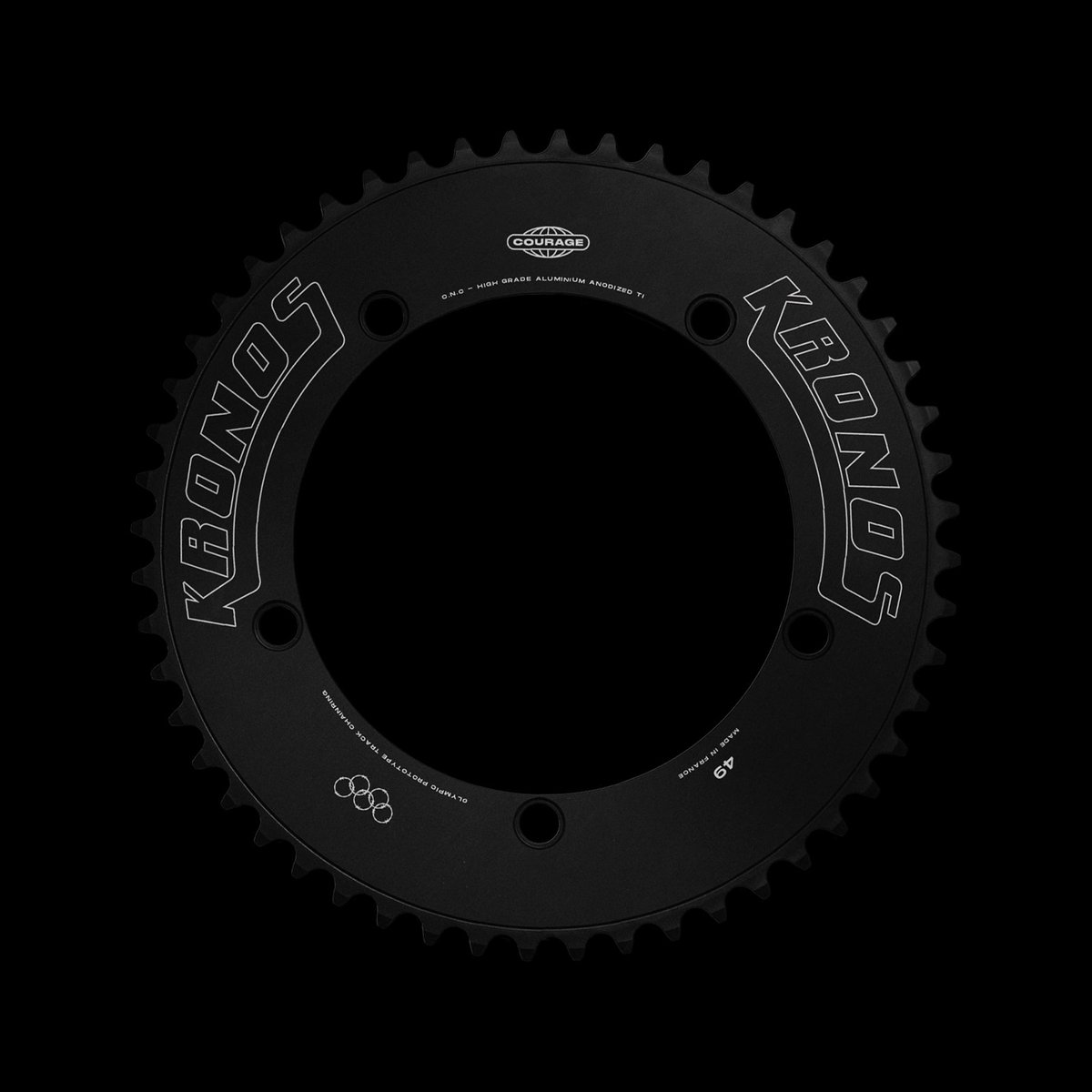 49T Kronos x Courage Olympic Black Chainring | Courage Cycling Club
