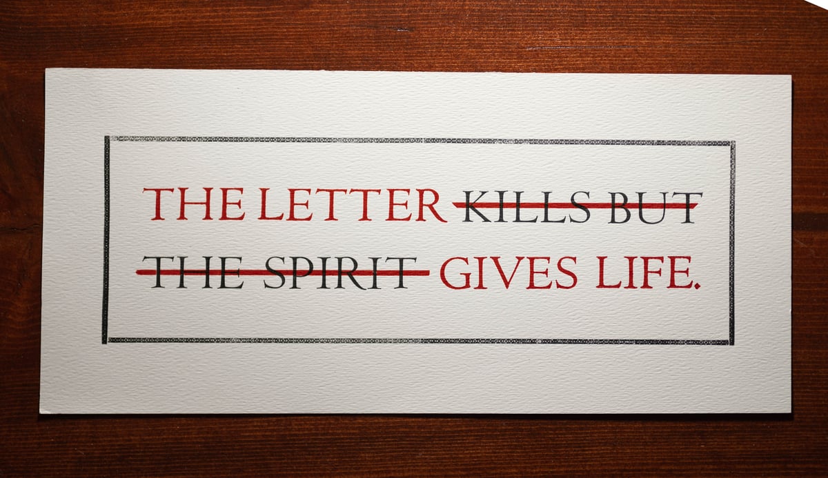 The Letter Gives Life | Letter and Spirit Press