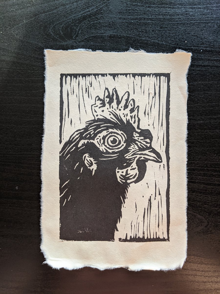 Chicken block print | Cosmic Devil Art