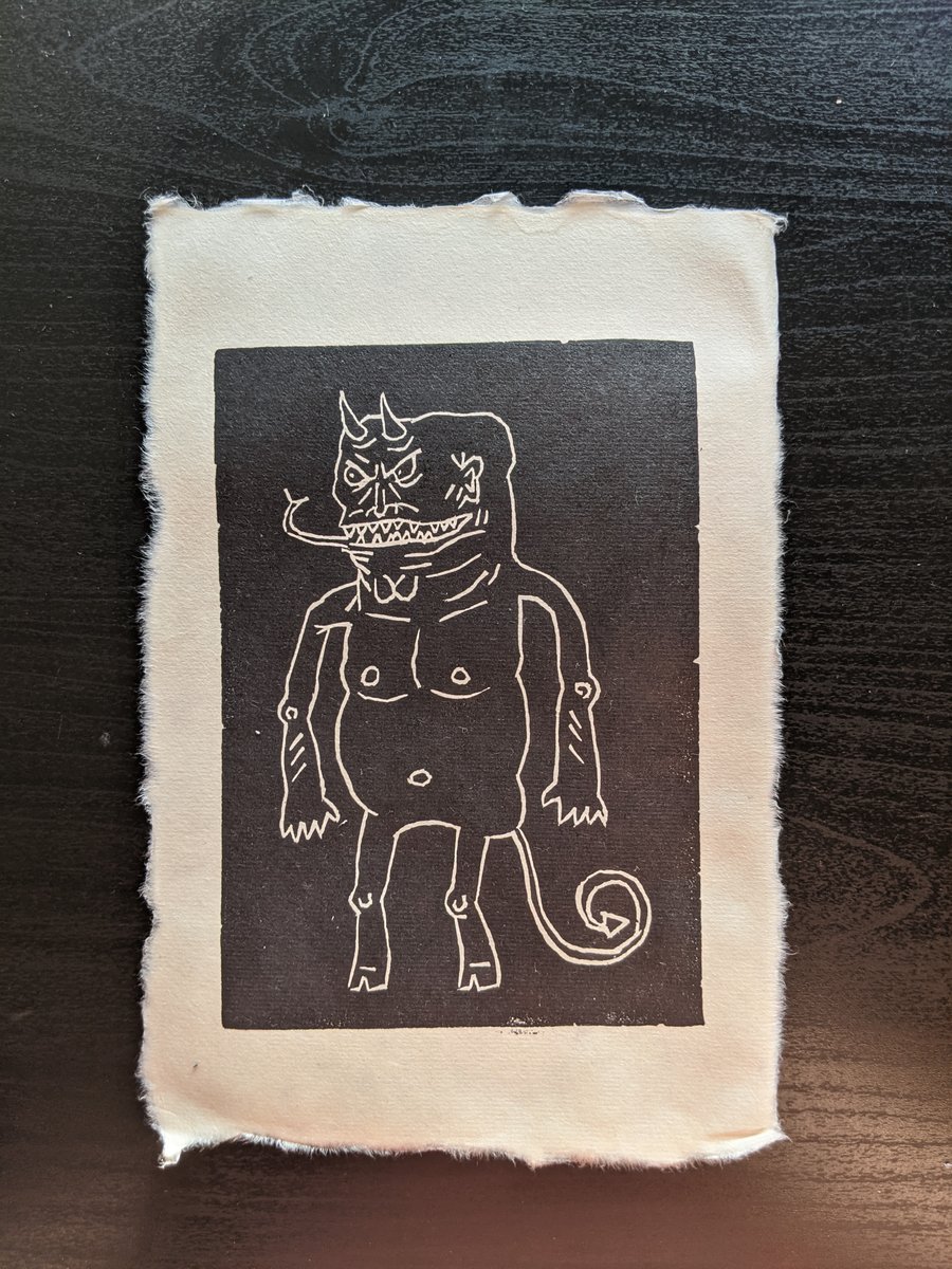 Devil Block Print | Cosmic Devil Art