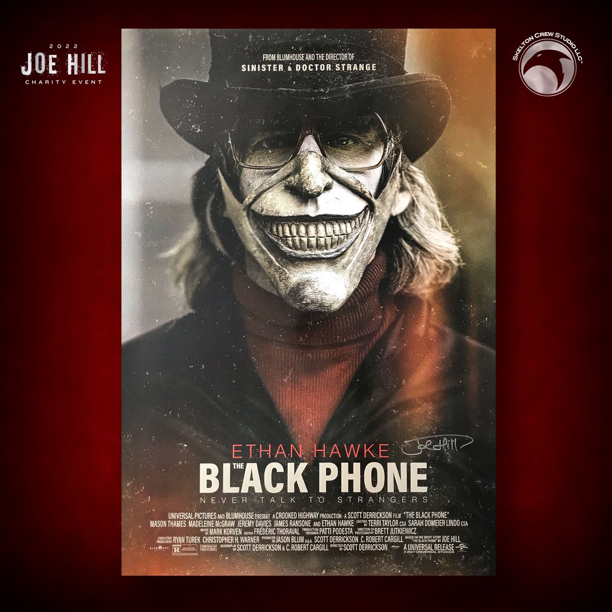 JOE HILL CHARITY EVENT: SIGNED The Black Phone theatrical poster ...