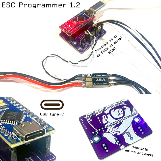 ESC Programmer USB-C (AM32 / BLHeli_S / BLHeli_32) | Grey Skies ...